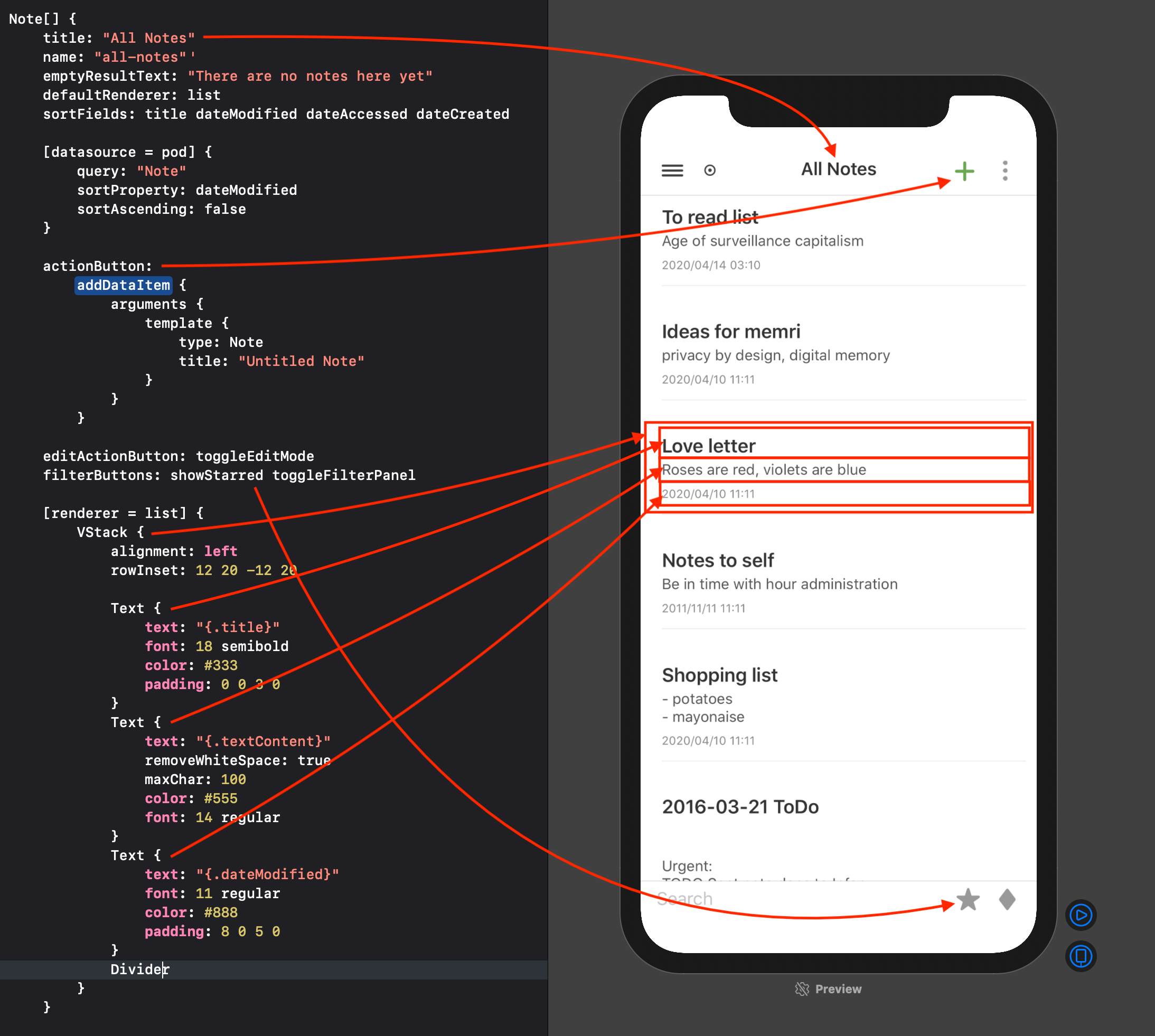 Tutorial: A list view for notes